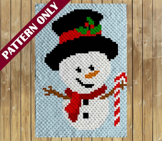 Snowman Corner 2 Corner Graphgan Pattern | Etsy