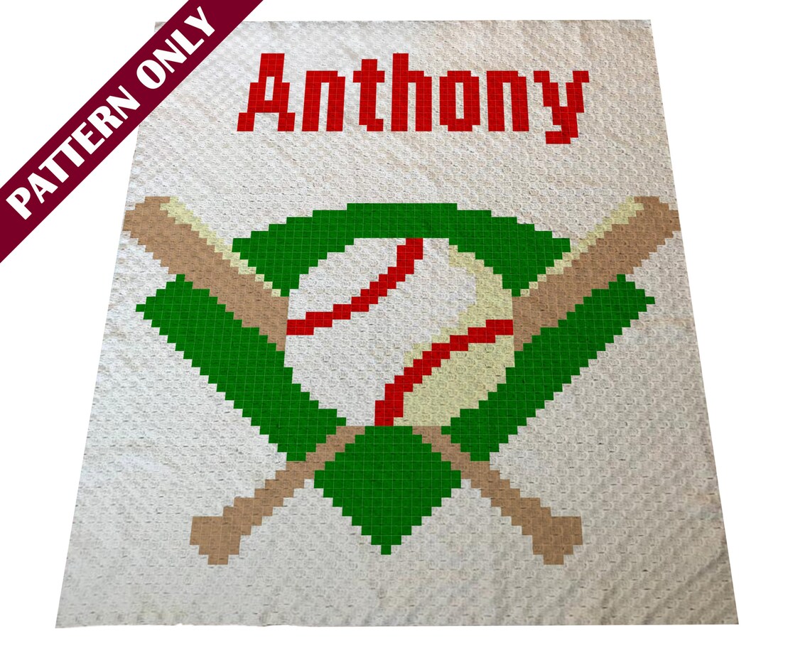 Personalized Baseball Crochet Graphgan Pattern: C2C Blanket (digital ...