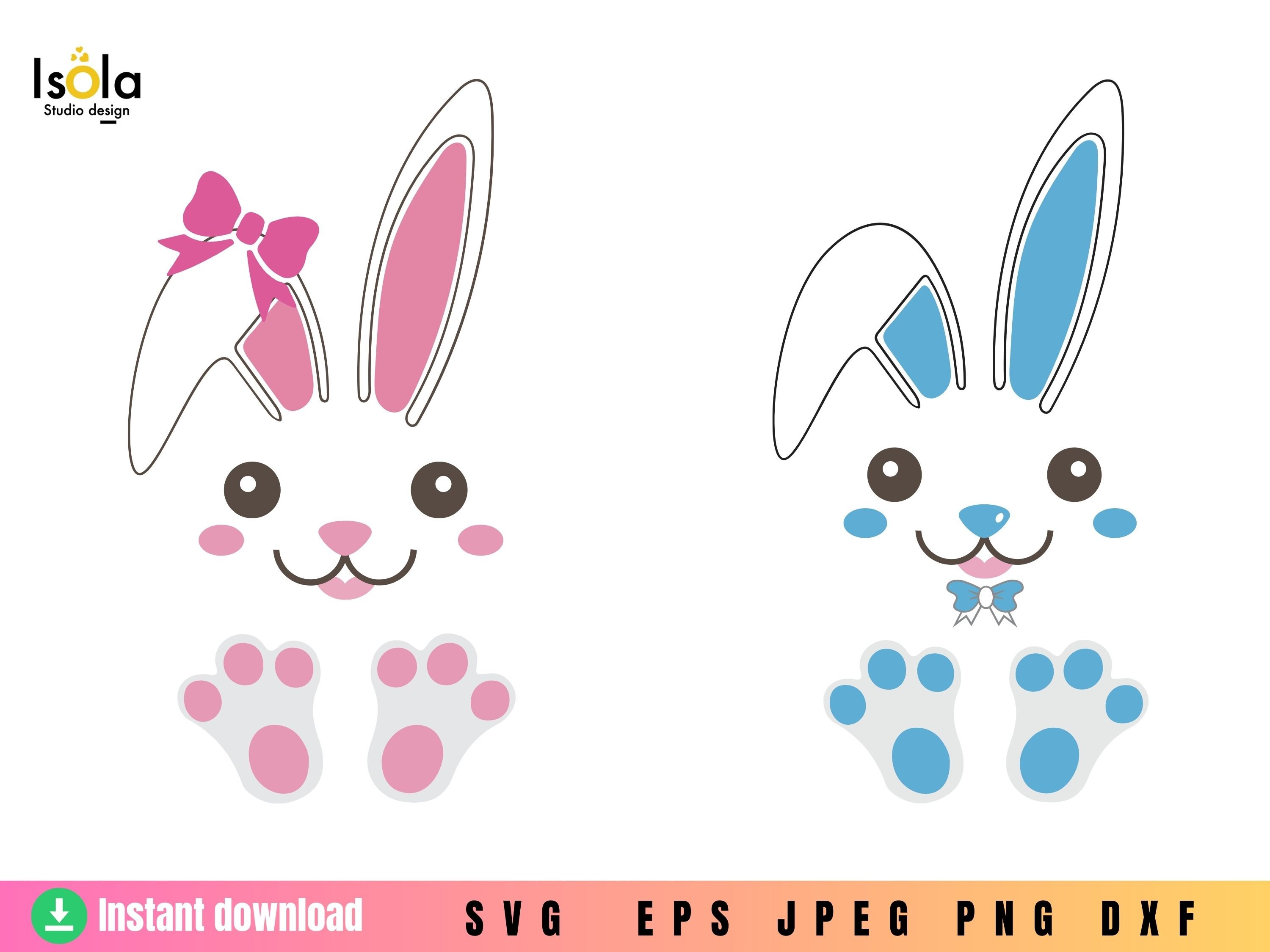 Easter Bunny Face Svg, Girl and Boy Shirt Design, Cute Rabbit Svg, T ...