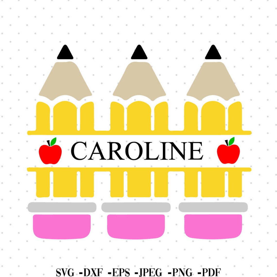 Split Pencil SVG, Pencil Monogram SVG,, Pencil SVG, Back to School Svg ...