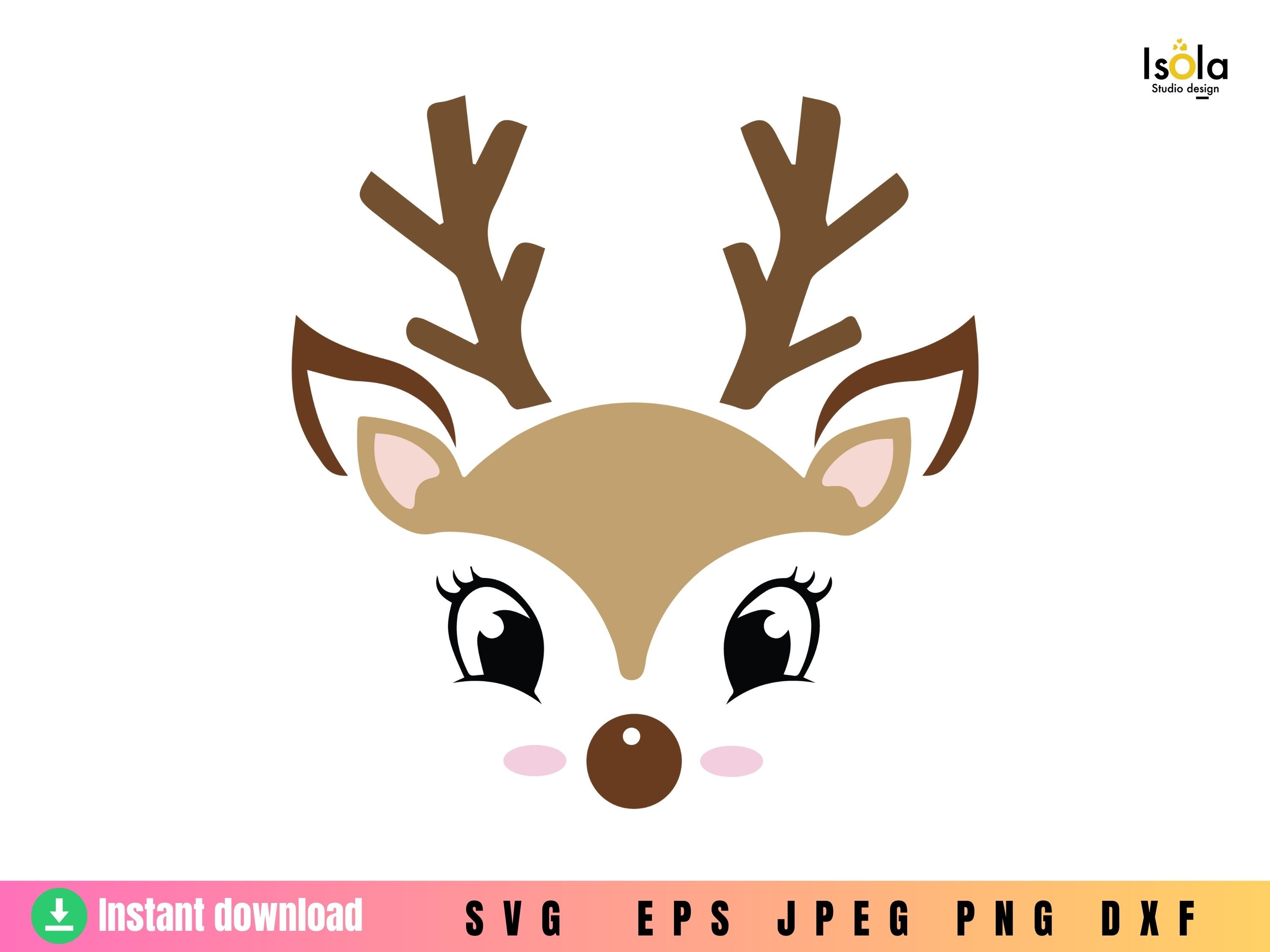 Reindeer SVG, Christmas Reindeer SVG, Reindeer Face Svg, Christmas Svg ...