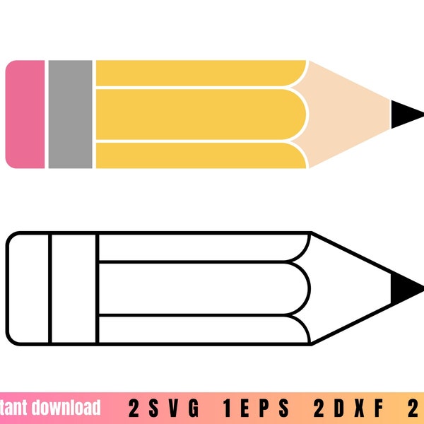 Outline Pencil Svg - Etsy