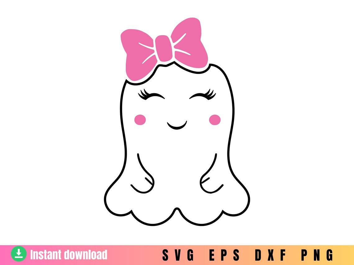 Ghost Svg, Outline Ghost Boy Girl SVG, Halloween Svg, Girl Ghost Svg ...