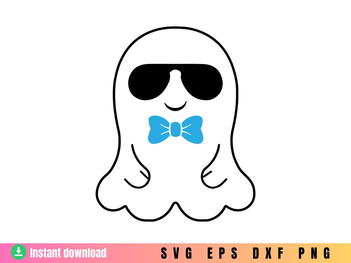 Ghost Svg, Outline Ghost Boy Girl SVG, Halloween Svg, Girl Ghost Svg ...