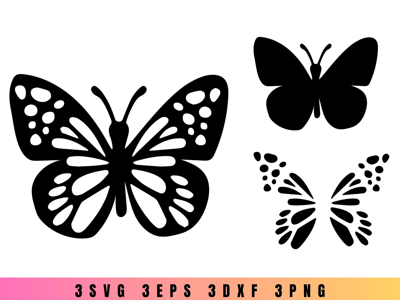 Layered Butterfly Svg, Butterfly Svg, Black Butterfly, Butterfly ...