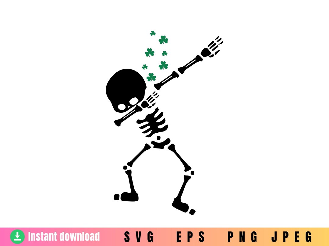 Dabbing Skeleton SVG Autism Svg Patrick's Day Svg - Etsy