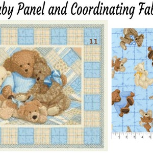 49 Blue Teddy Baby Panel Fabric and Coordinating Fabric Quilt Baby ...