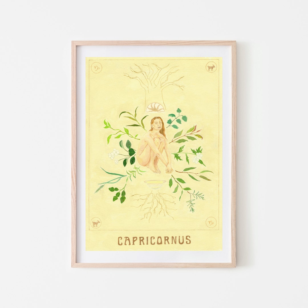 Capricorn Zodiac Sign Art Print - Etsy