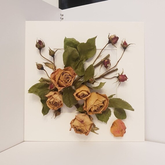 Autumn Theme 3D Dried Roses Frame 0001 | Etsy