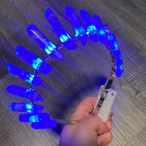 Daisy Light up Rave Crystal Quartz Crown Handmade Festival Wedding ...