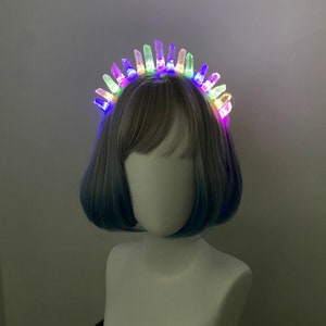 Daisy Light up Rave Crystal Quartz Crown Handmade Festival Wedding ...