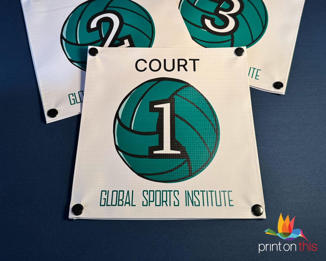 Custom Volleyball Net Banners | Personalized Snap-on Vinyl Court Signs ...
