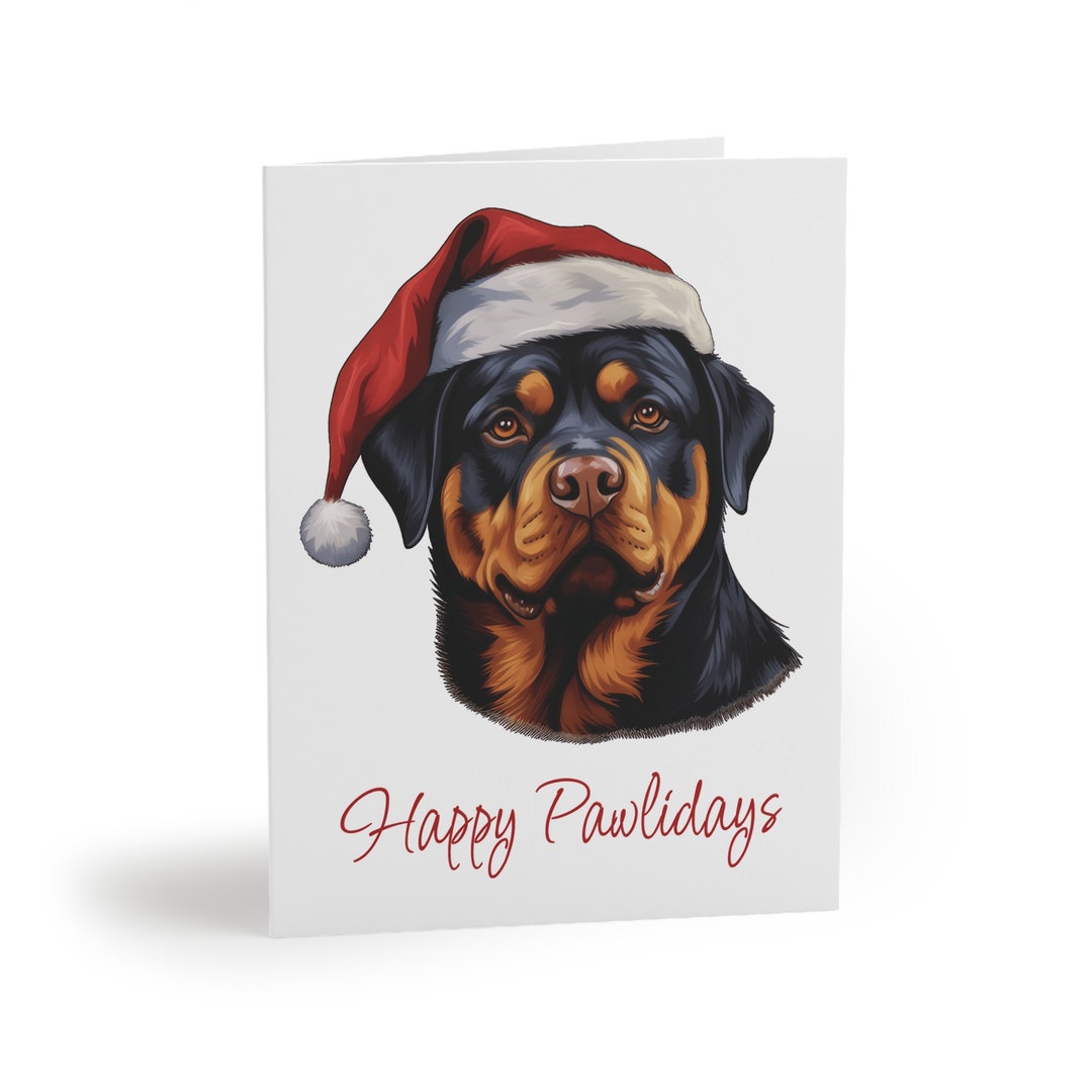 Rottweiler Christmas Cards (4.25" X 5.5'') - Pack of 8, 16, or 24 - Dog ...