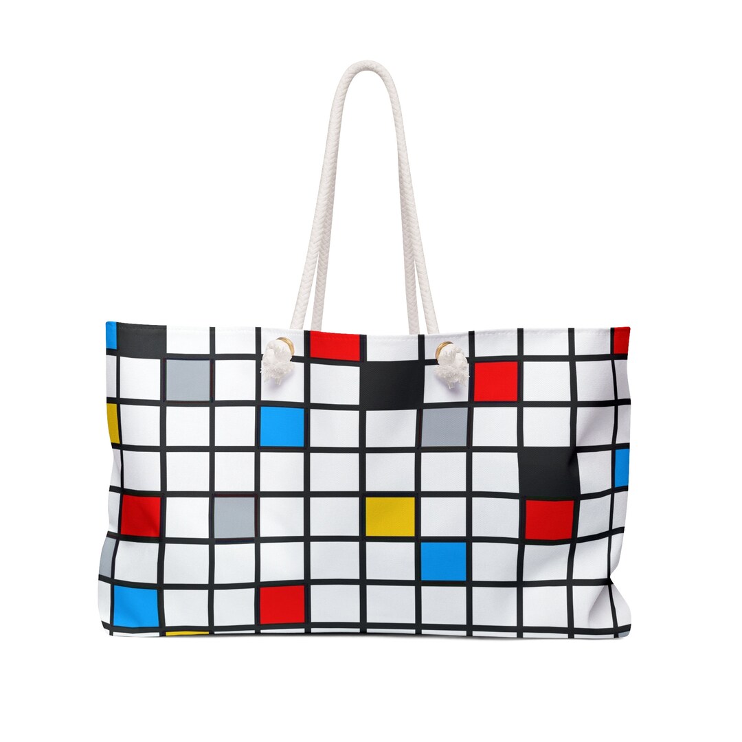 Mod Checkers Weekender Tote Bag - Large Carry-on Bag With Rope Handles ...