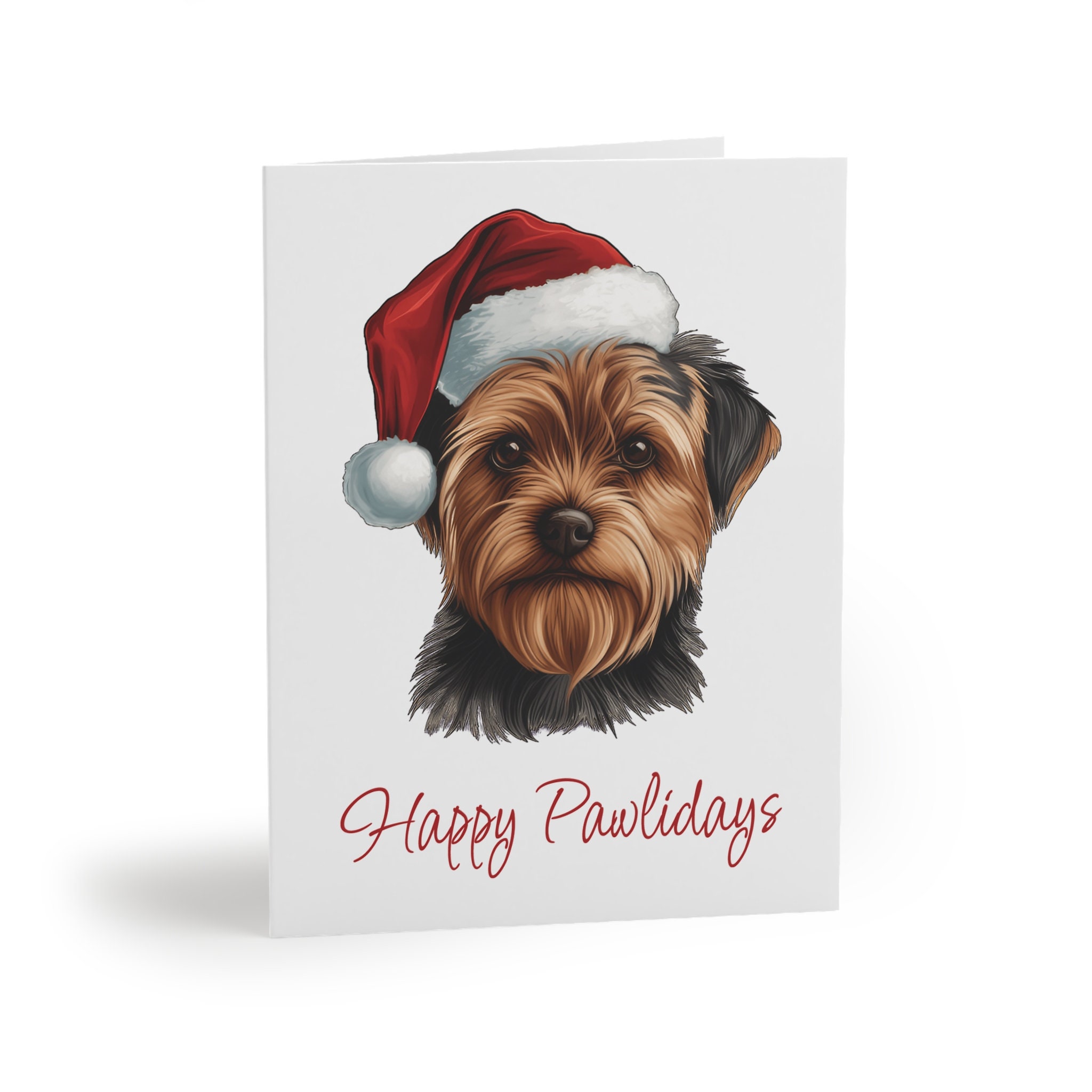 Yorkie Christmas Cards – "happy Pawlidays" Dog Greeting Cards - Etsy