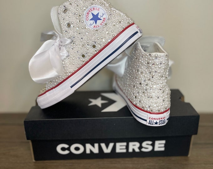 White Custom Converse - Etsy