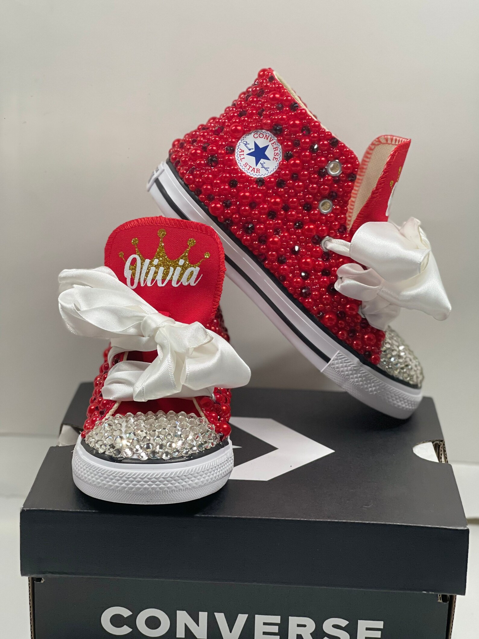 Custom Classic Red Converse - Etsy