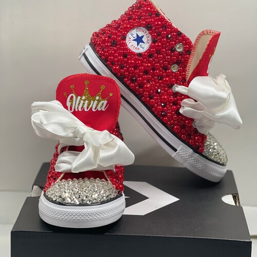 Custom Classic Red Converse - Etsy