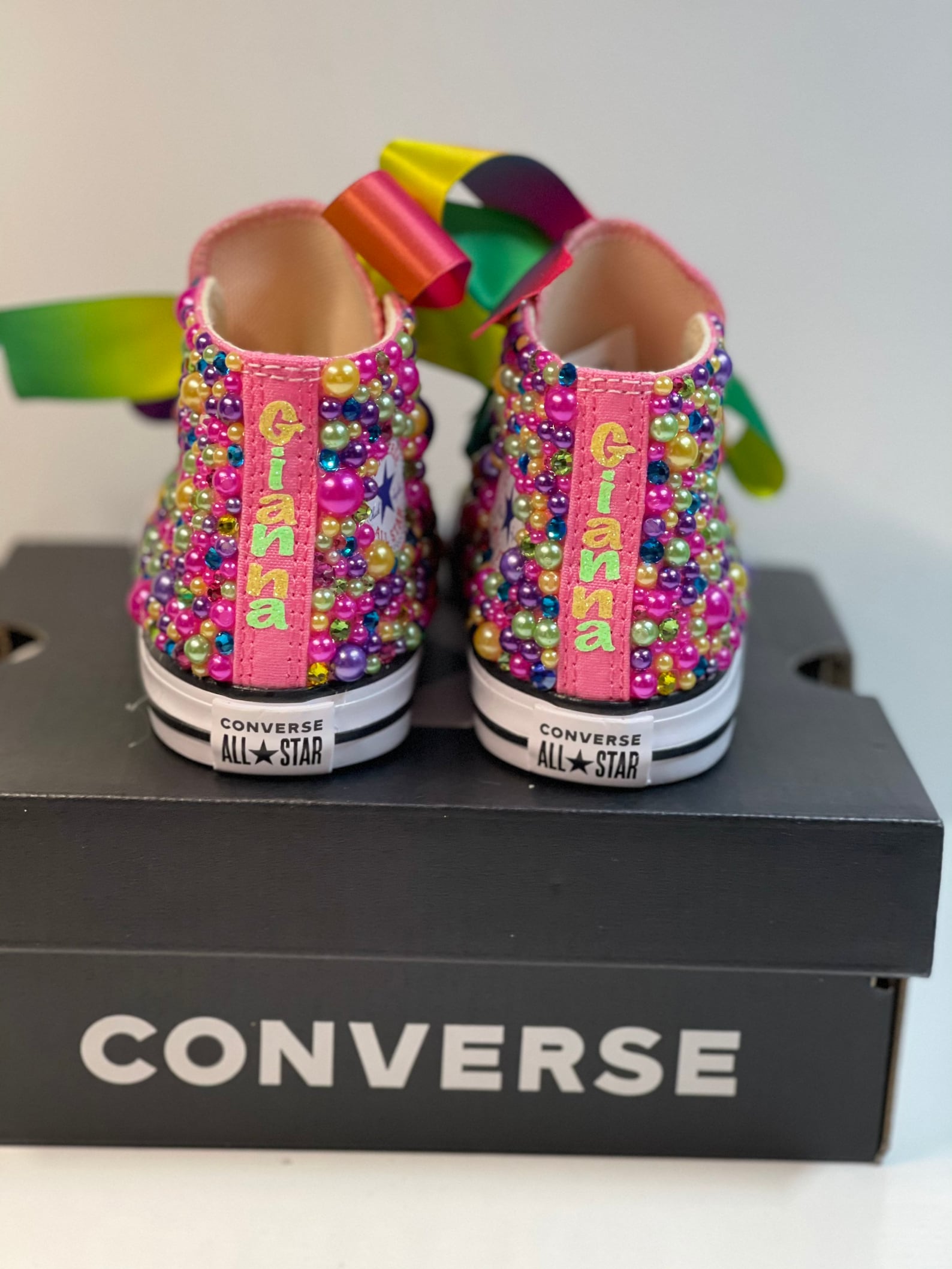 Custom Bright Rainbow Converse - Etsy