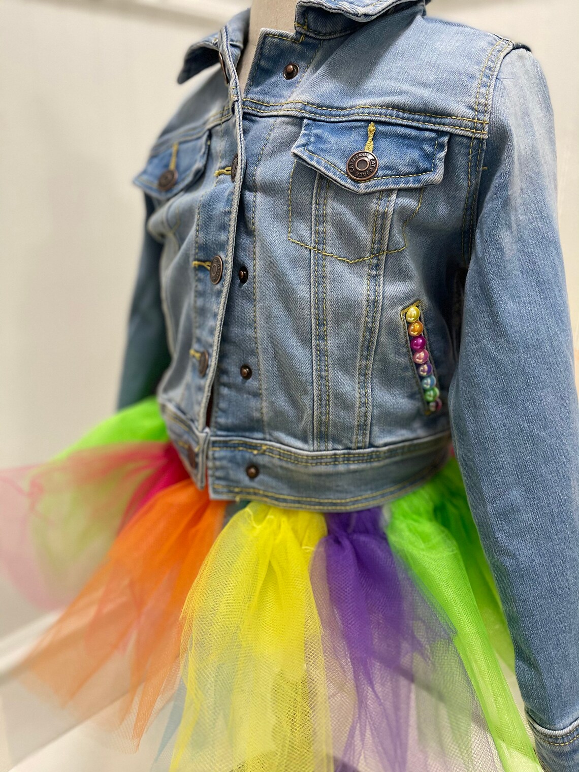 Personalized Rainbow Color Splash Jean Jacket Bling Jacket - Etsy