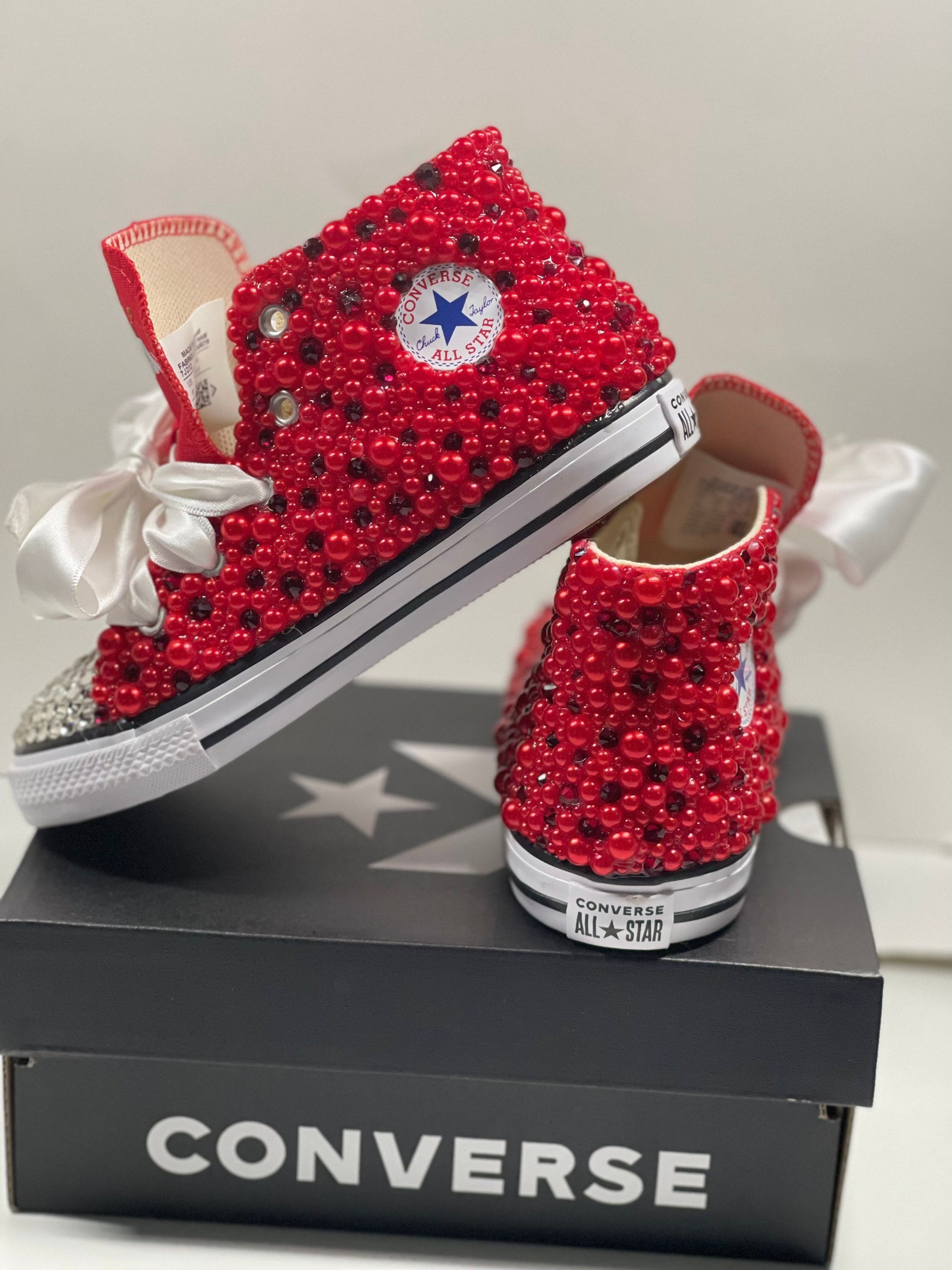 Custom Classic Red Converse - Etsy