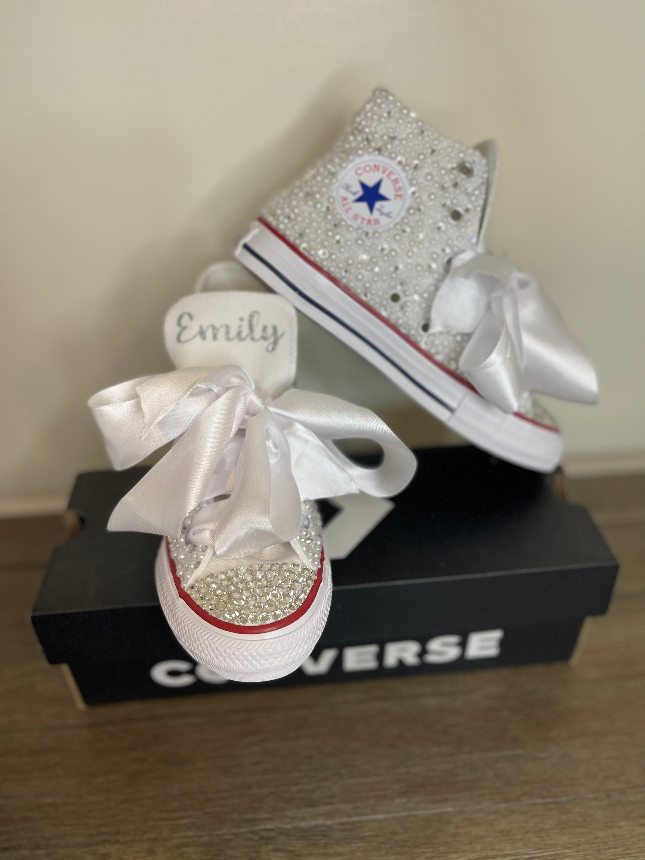 White Custom Converse - Etsy