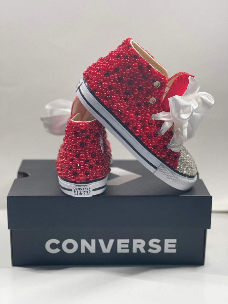 Custom Classic Red Converse - Etsy