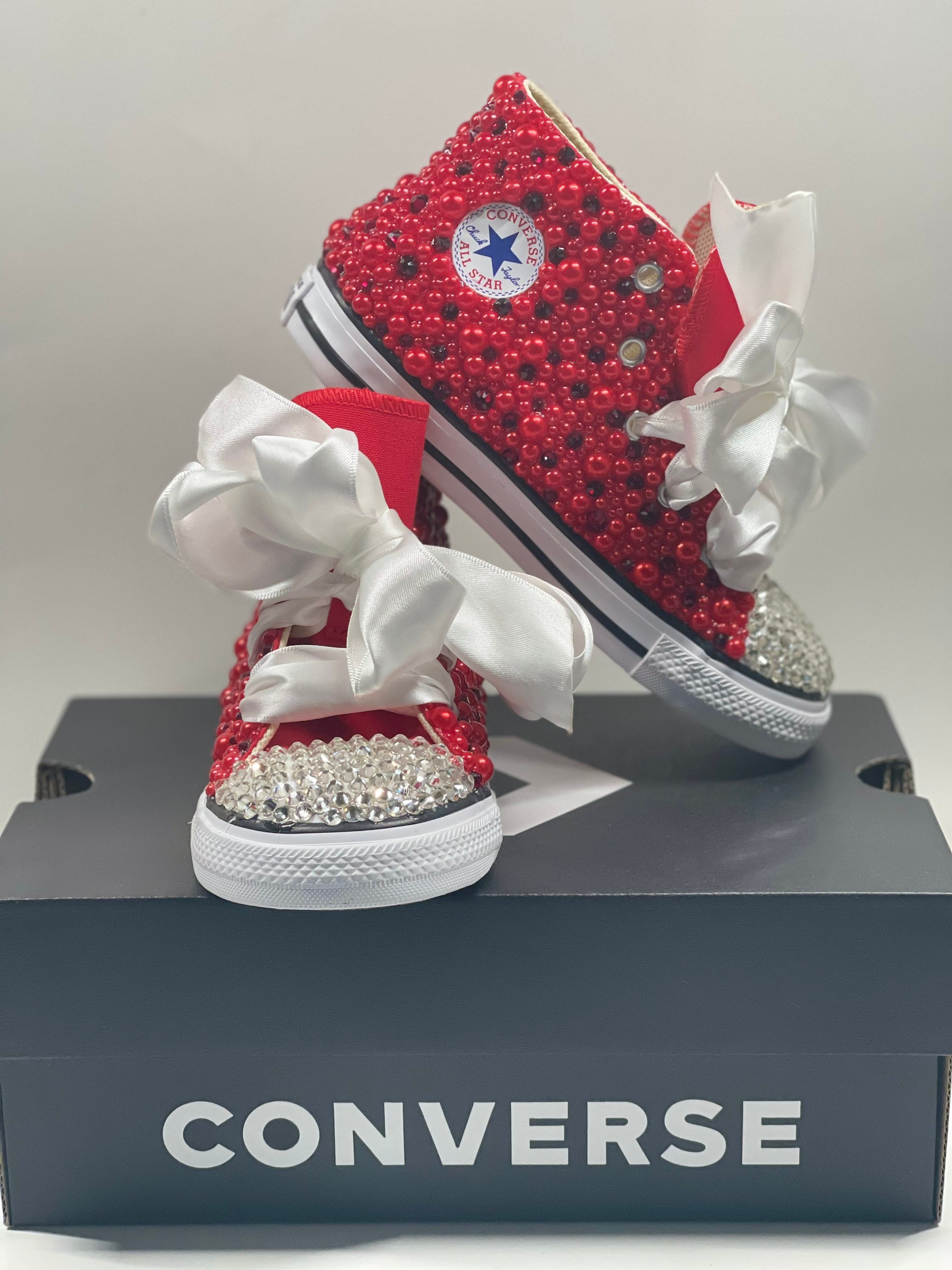 Custom Classic Red Converse - Etsy