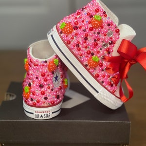 Strawberry Themed Converse - Etsy