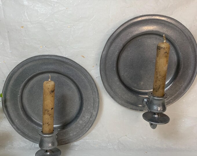 Carson Metal Plate Wall Sconces – Colonial Style Sconces Set of 2 - Etsy