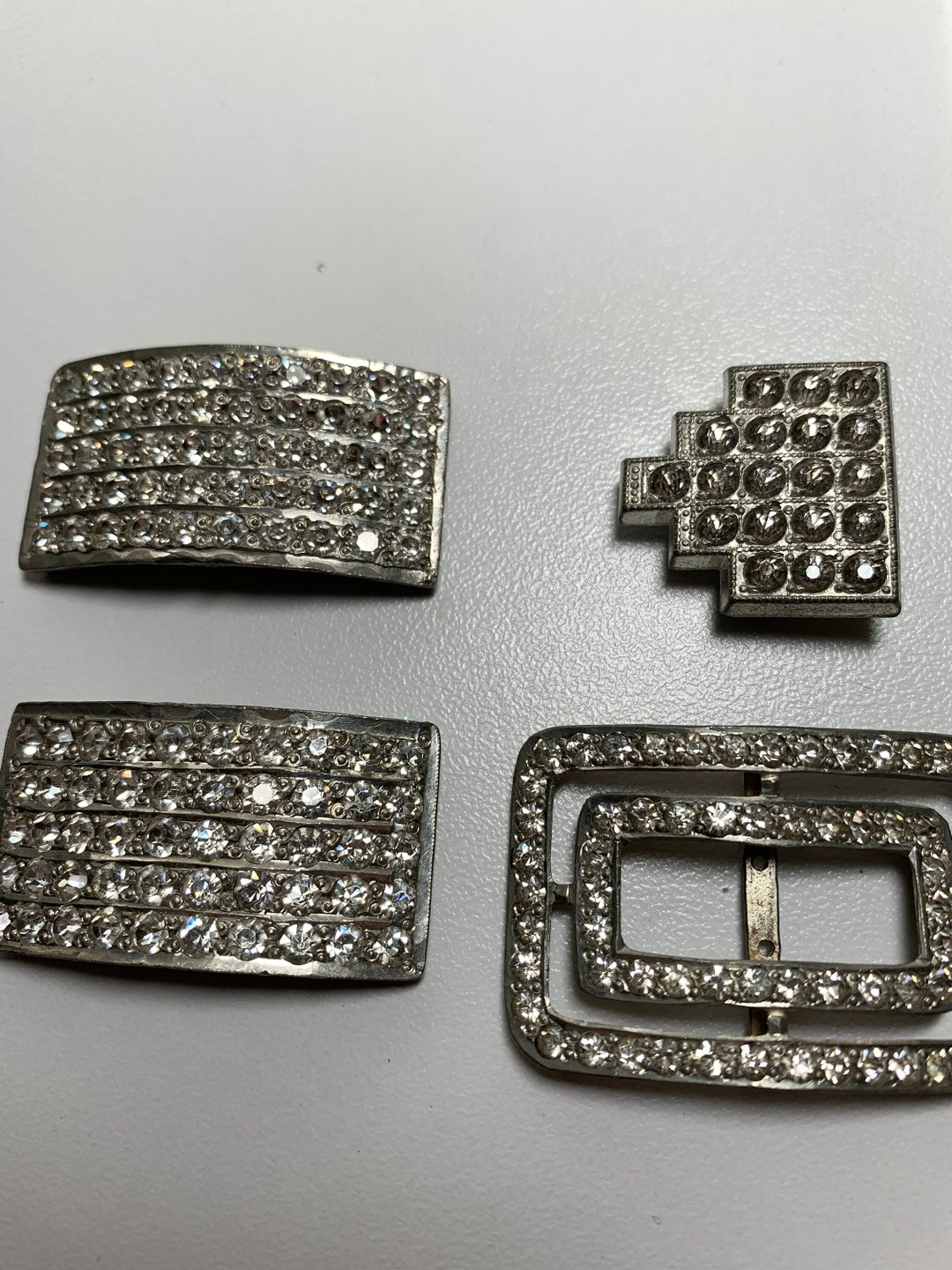 Your Choice of 1 Vintage Rhinestone Set in Silver Metal Buckle ...