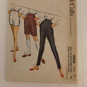 Vintage 1957 Mccall's Pattern 4420, 1957 Mccalls Pattern Tapered Slacks ...