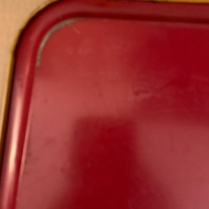 Red Metal Tray Vintage Red Metal Tray With Yellow Daffodils - Etsy