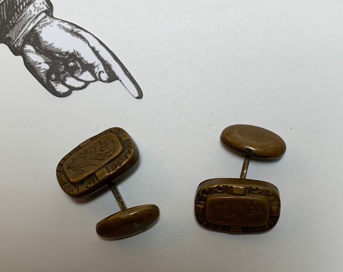 Antique Patterned Cufflinks, 1920's Lever End Cufflinks, Men's ...