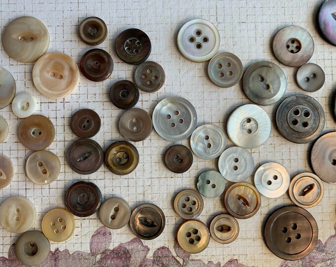 Shell Buttons Shabby Primitive Shell Buttons, Miscellaneous Lot Shabby ...
