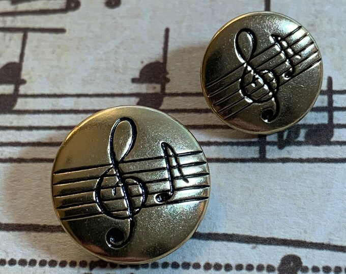 Music Theme Buttons, Mother Daughter Buttons With Musical Notes Theme ...
