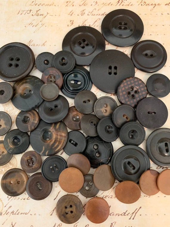 Vintage Black Tagua Nut Buttons Vegetable Ivory Buttons in - Etsy