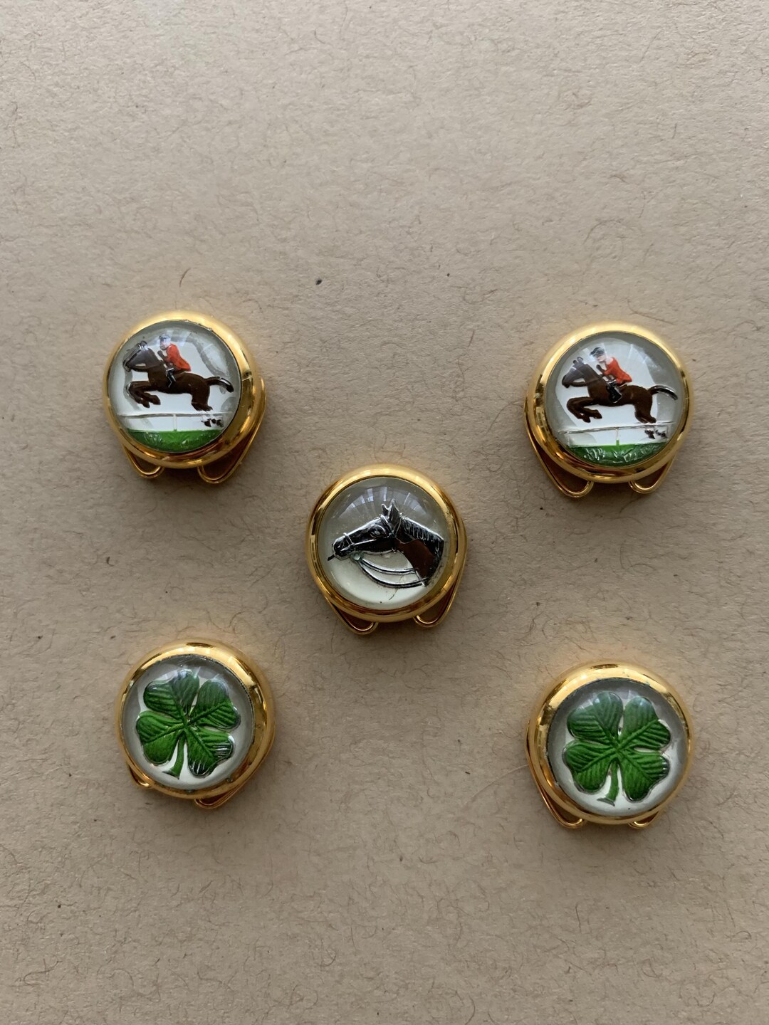 5 Horse Racing Theme Button Covers, Essex Crystal Button Covers ...