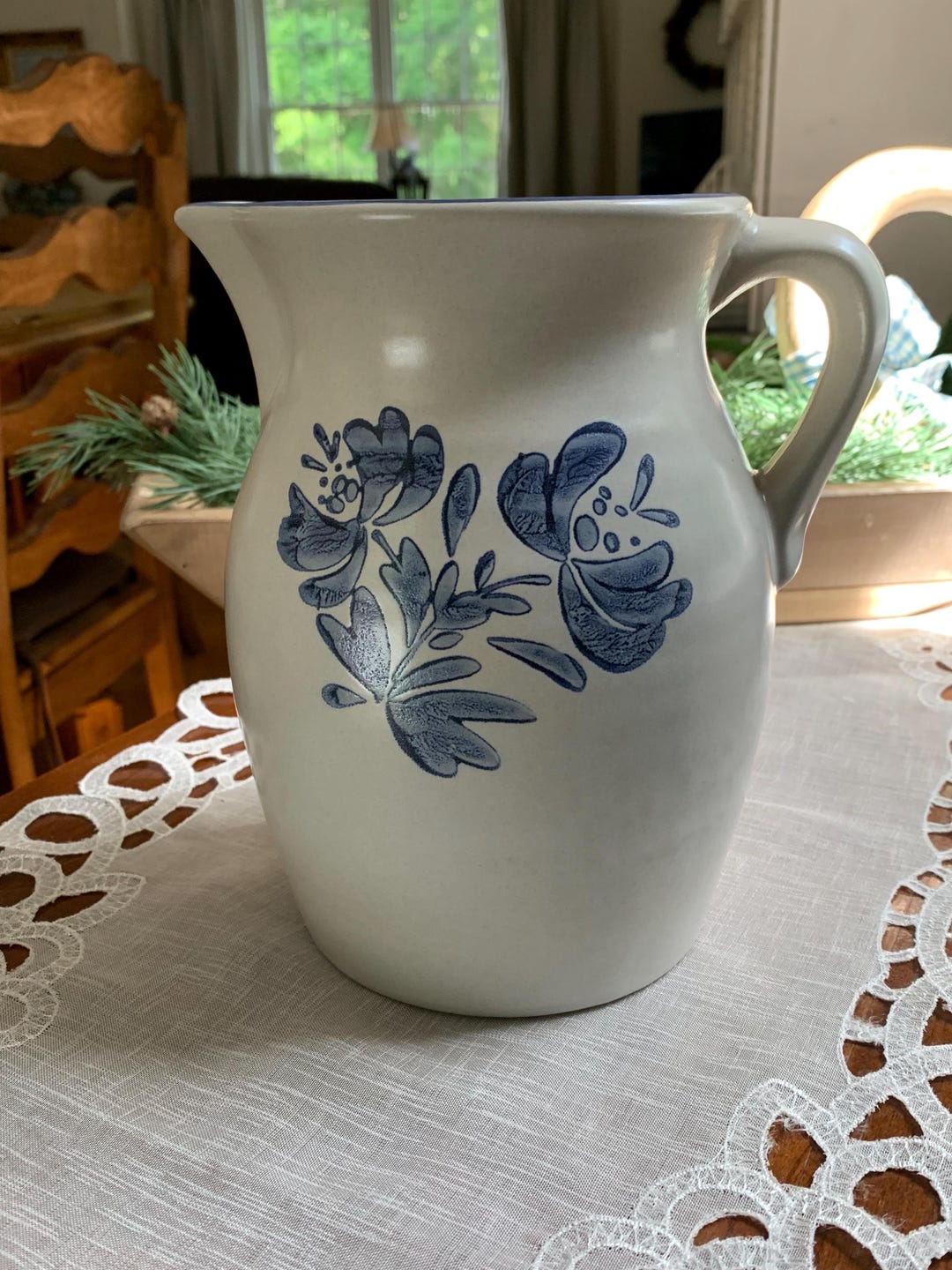 Vintage Pfaltzgraff Yorktowne Stoneware Pitcher - 8" Farmhouse Decor - Etsy