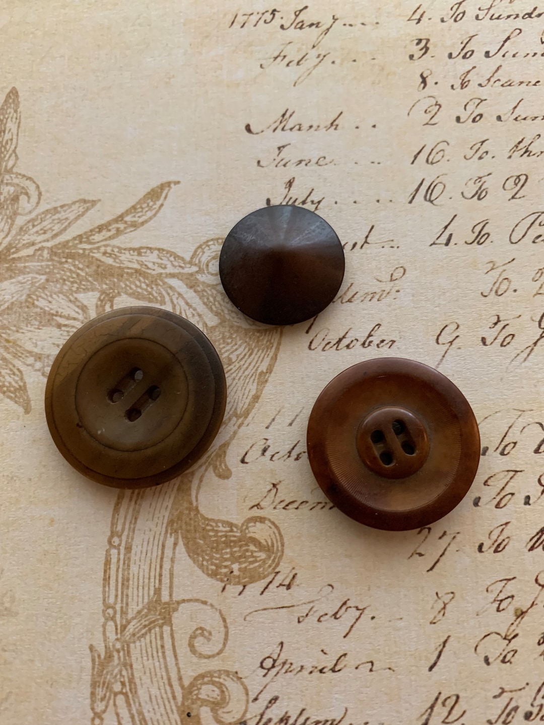 Vintage Tagua Nut Buttons, 3 Vegetable Ivory Buttons - Etsy