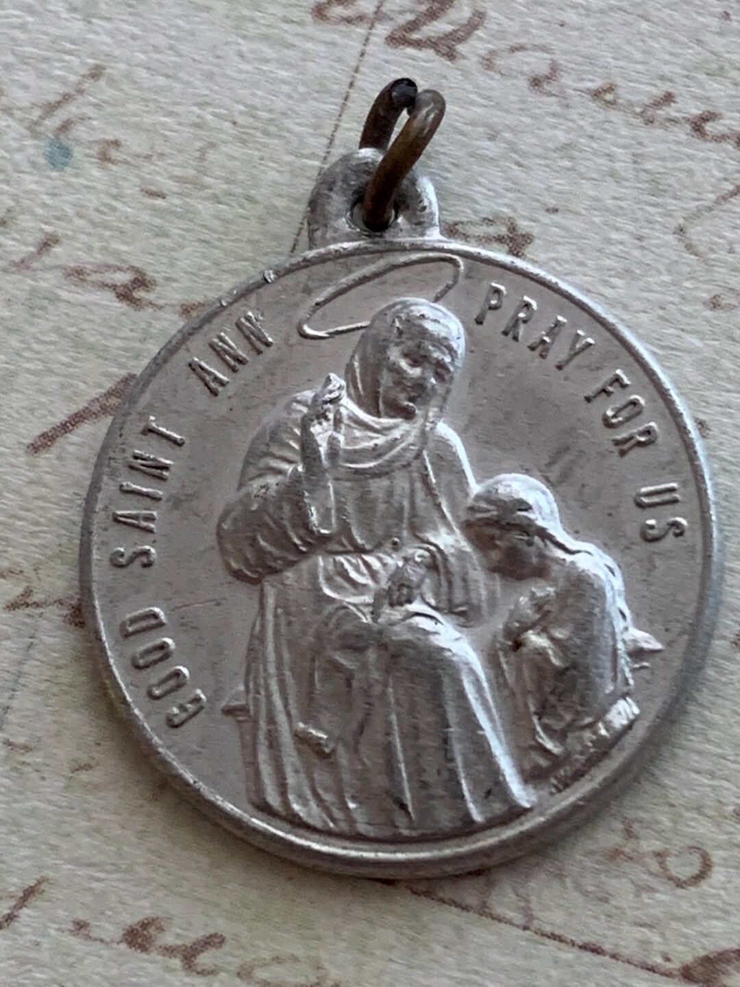 Saint Ann Religious Medal, Saint Ann Guardian Angel Religious Medal ...