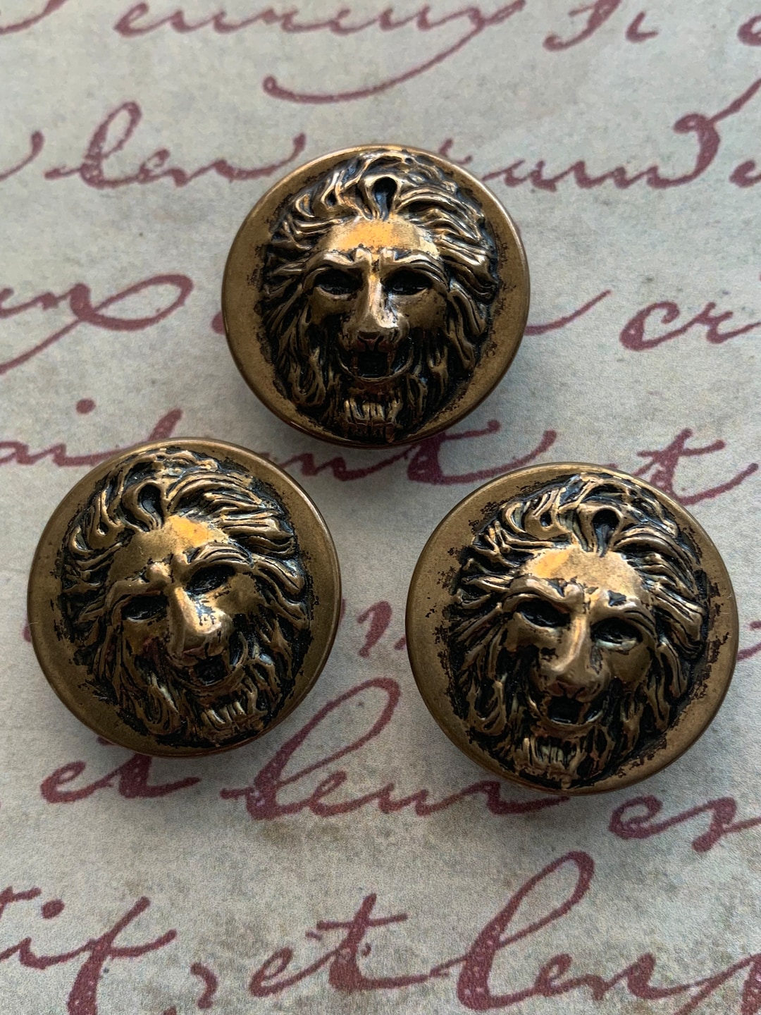 Vintage 7/8" Metal Lion Head Button Group - Etsy