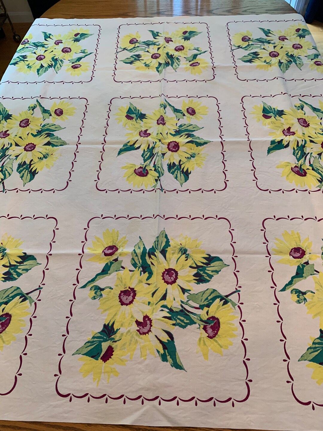 Vintage 48 X 54 Wilendur Daisy Tablecloth, Vintage Country Daisy ...