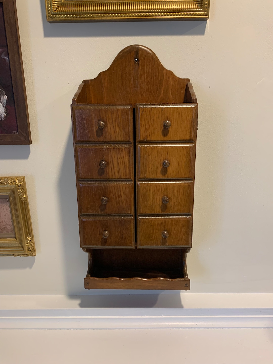 Vintage Wood Wall Shelf Vintage Wood Wall Cabinet Farmhouse Style Wood ...