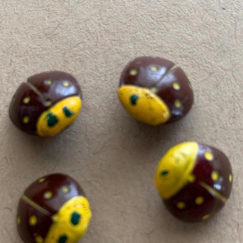 Yellow Brown Glass Buttons - Etsy