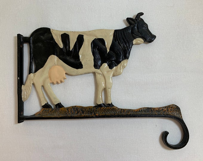 Large Metal Cow Wall Bracket, Wall Bracket Metal Holstein Cow ...