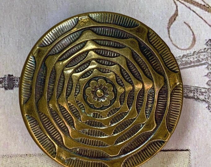 Antique 1 3/8" Metal Geometric Button, Early 19th C Metal Concentric ...