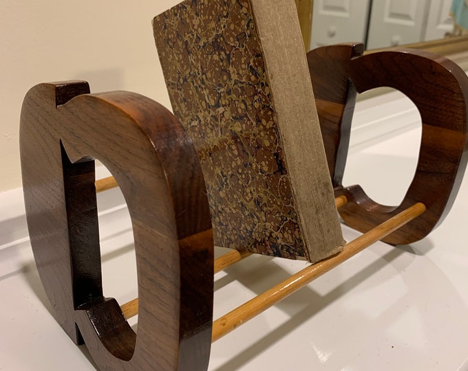 Wood Book Trough, Wood Book Rest, Wood Tabletop Book Holder, Wood ...