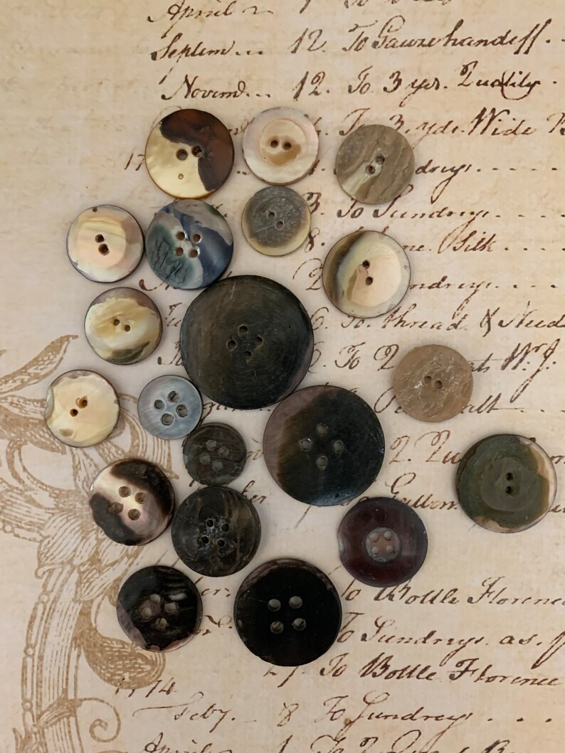 Antique Carved Shell Buttons Smokey MOP Shell Buttons Smokey - Etsy