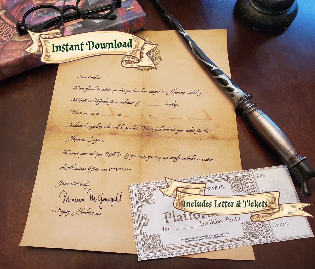 Wizard/witch Party Invitation (editable/printable), Magic School Letter ...
